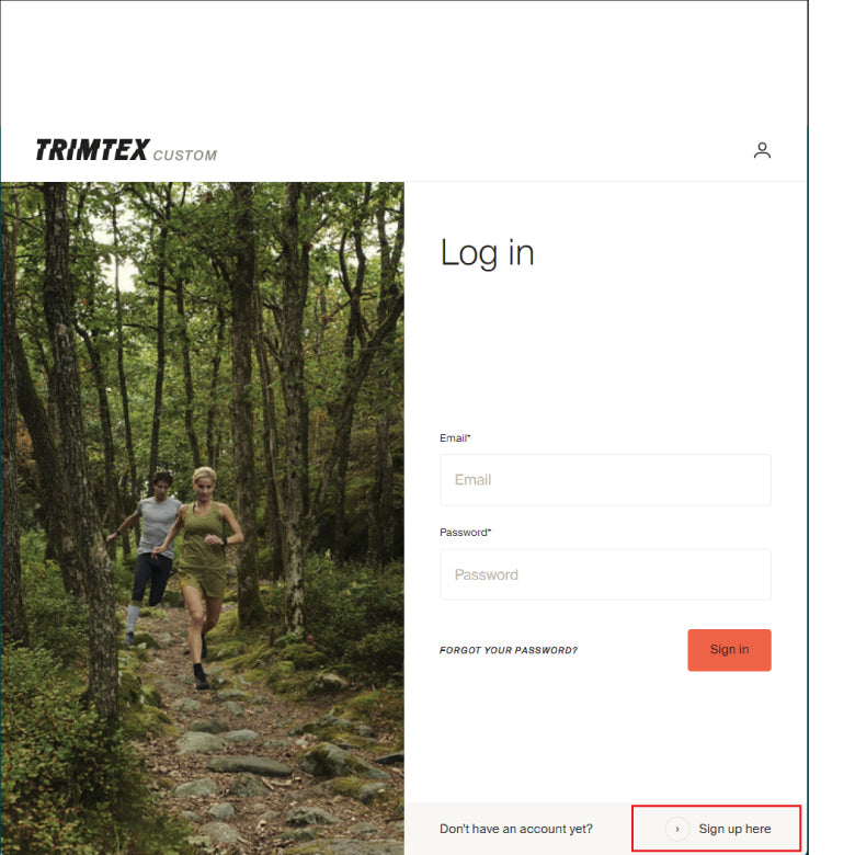 Log in via code | Trimtex